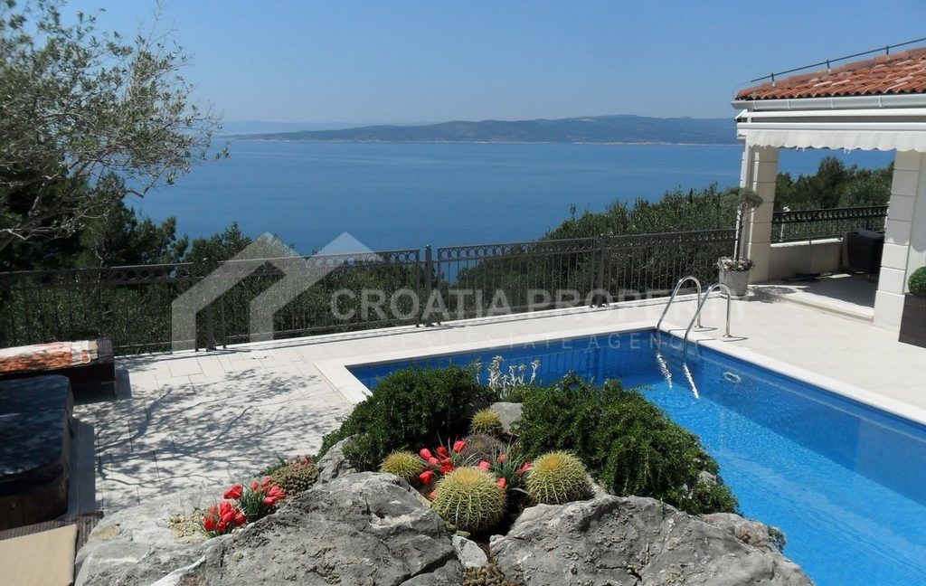 House with swimming pool and sea view in Brela
