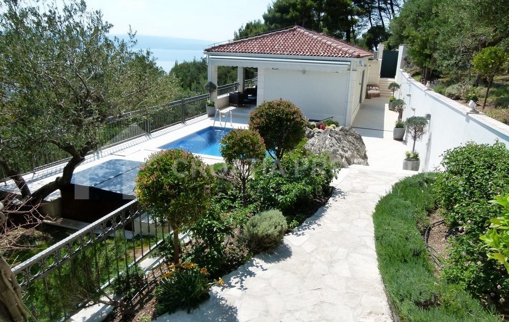 House with swimming pool and sea view in Brela